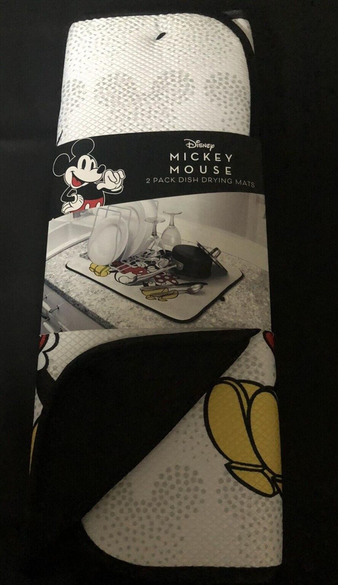 2 Pack Disney Mickey Minnie Mouse Classic Dish Drying Mats Kitchen 16 ...