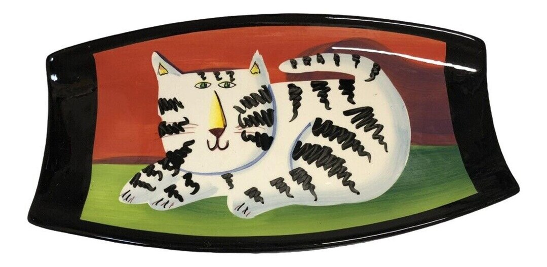 Cat Tray/plate/wall Decor Naylor Designs Hand Painted Excellent ...