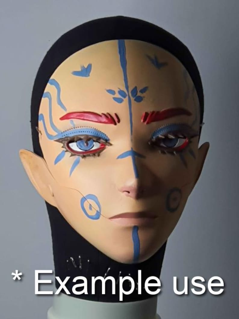 Youkai Demon Mask - Mask With Hinges & Fangs - 3D Printed Grey Model ...