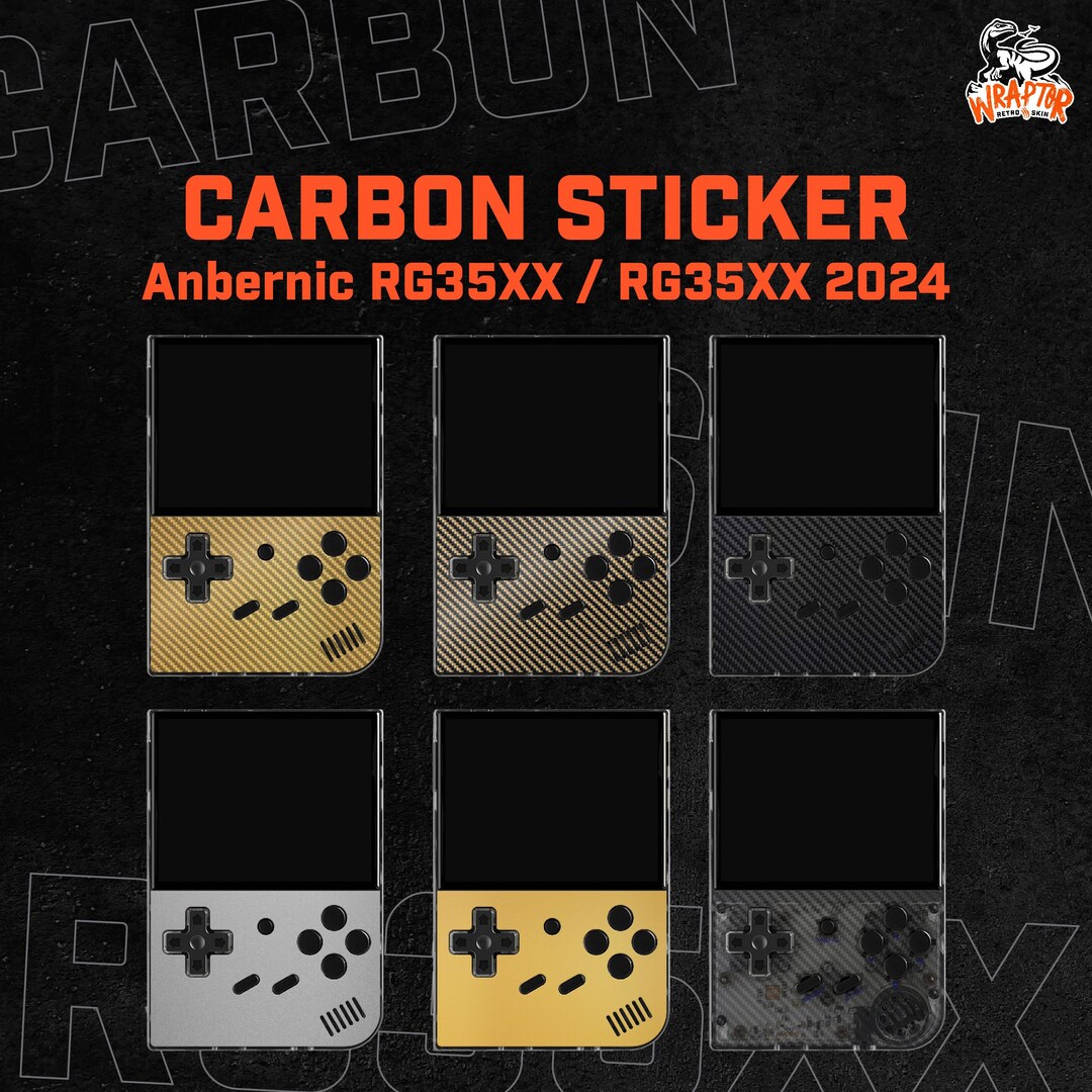 Carbon Kevlar Edition Skin Sticker for Anbernic RG35XX / RG35XX 2024 ...