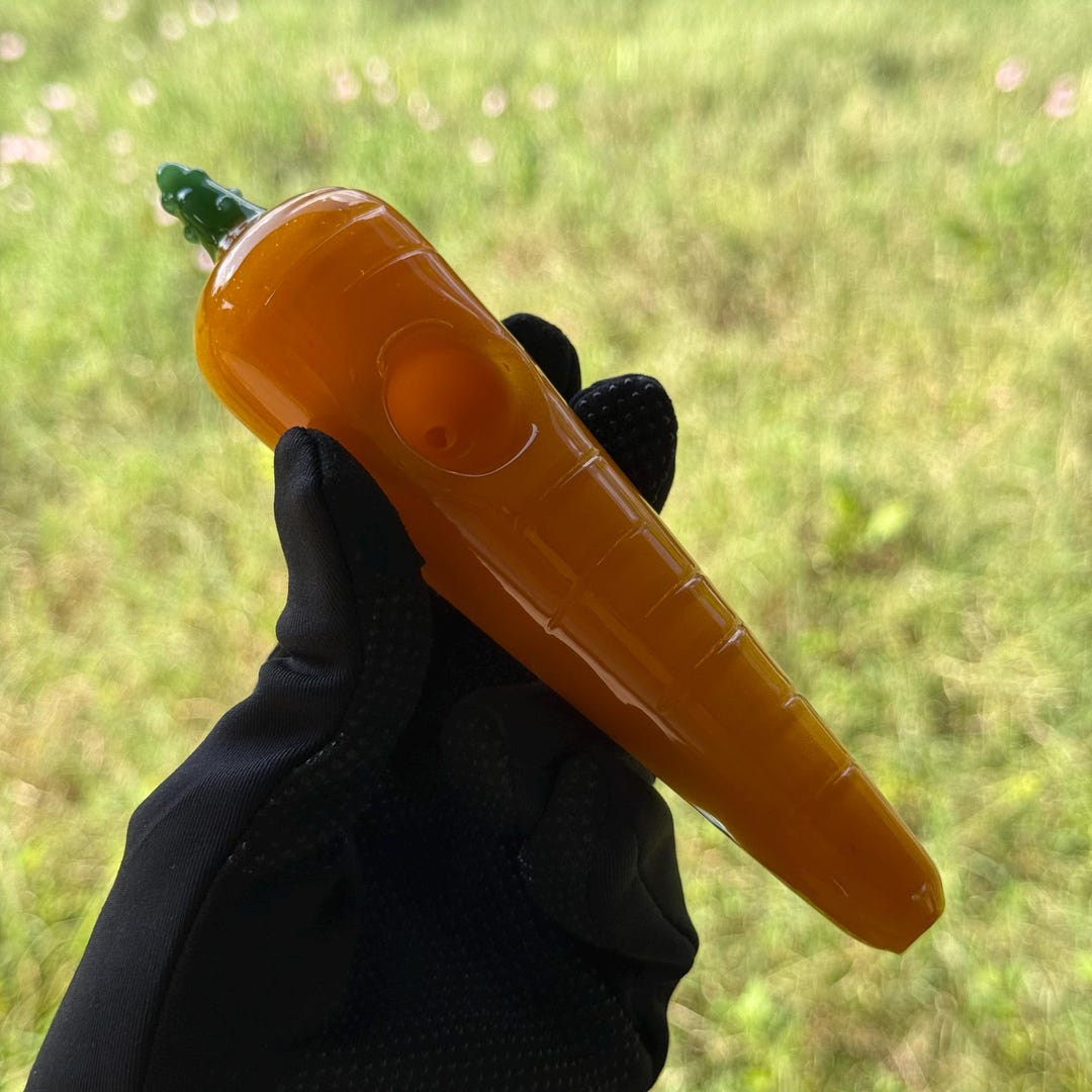 6 Inch Carrot Glass Smoking Pipe Tobacco Pipe Hand Pipe Spoon