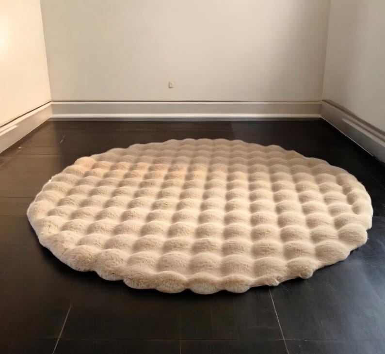 Bubble Plush Round Rug for Bedroom - Many Colors and Sizes Available - Etsy