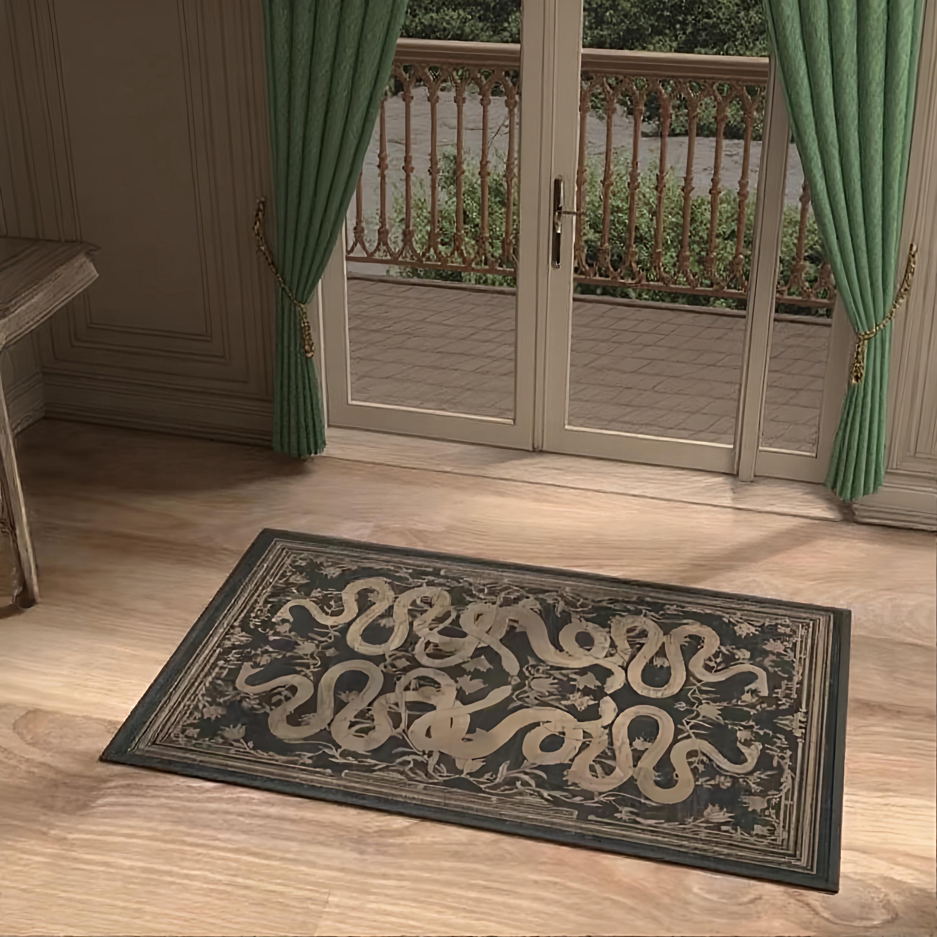Snake Area Rug: French Retro Design, Non-slip Accent Rug - Etsy