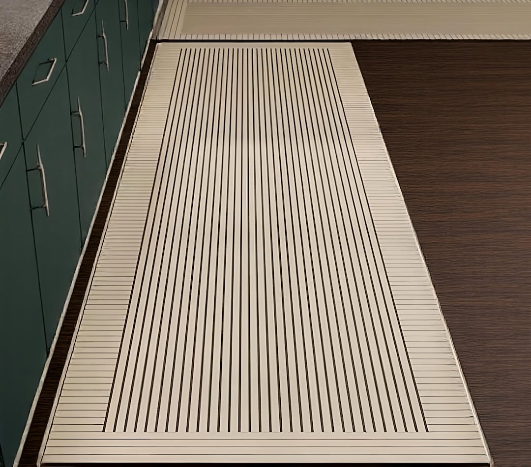 LINEAR Kitchen Bathroom Runner Mat - None Slip - Washable - Modern ...