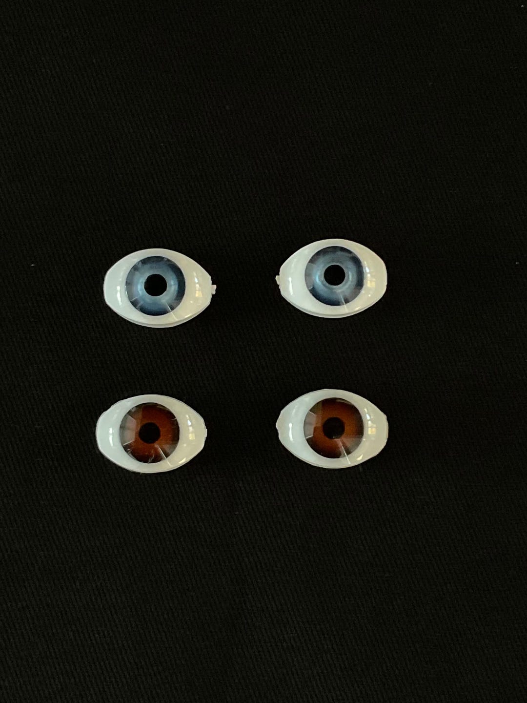 Vintage Plastic Flat Back Oval Doll Eyes Cabochons for Dollmaking ...