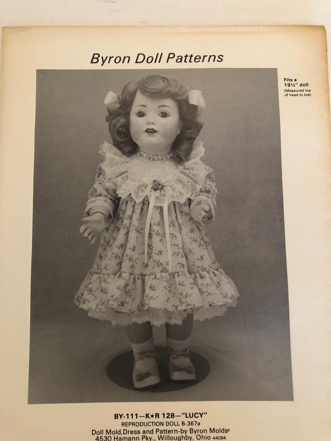 Vintage Byron Doll Dress Clothes Pattern BY-111 - K&R 128 - Lucy - for ...
