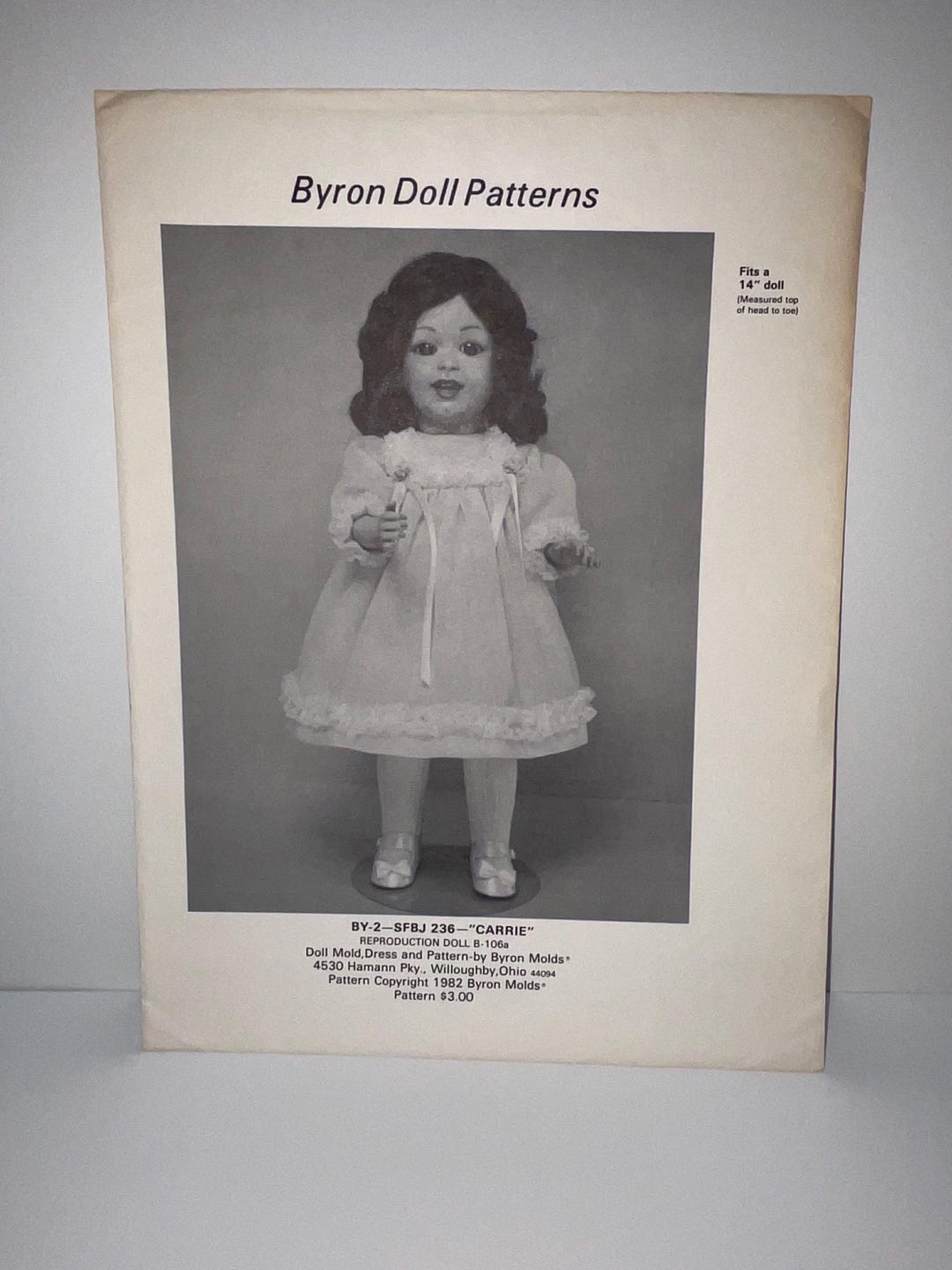 Vintage Byron Doll Dress Clothes Pattern BY-2 SFBJ 236 Carrie for Byron ...