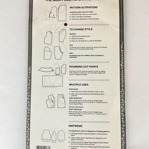 Vtg. Curve and Square Multi-use Alteration Ruler for Sewing & Clothes ...