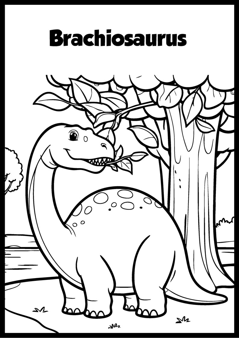 10 Pages Dinosaur Coloring Adventure Book for Kids for All Ages - Etsy