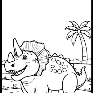 10 Pages Dinosaur Coloring Adventure Book for Kids for All Ages - Etsy