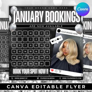 January Booking Flyer, January Books Open, New Year Booking Flyer ...