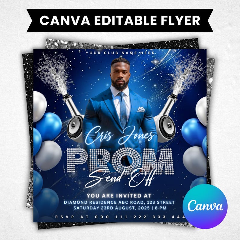 Prom Send off Flyer, Prom Invitation Flyer, Prom Event Flyer, Prom ...