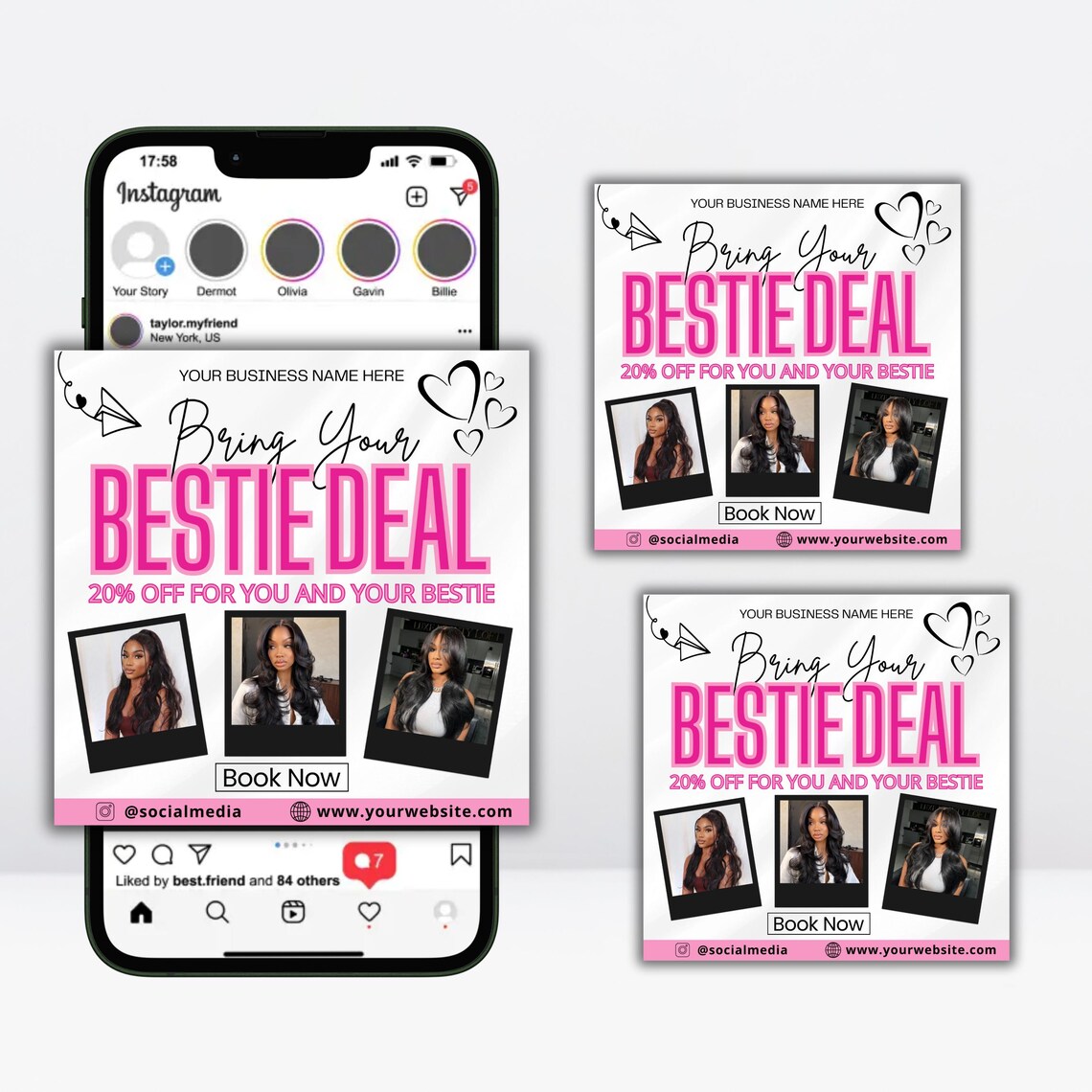 Bring A Friend Flyer, DIY Template, Editable on Canva, Bestie Deal ...