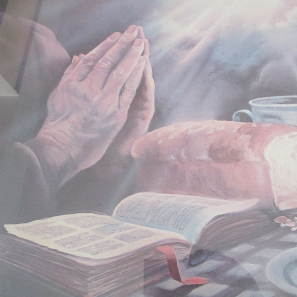 Old Man Praying Over Bread Picture - Etsy