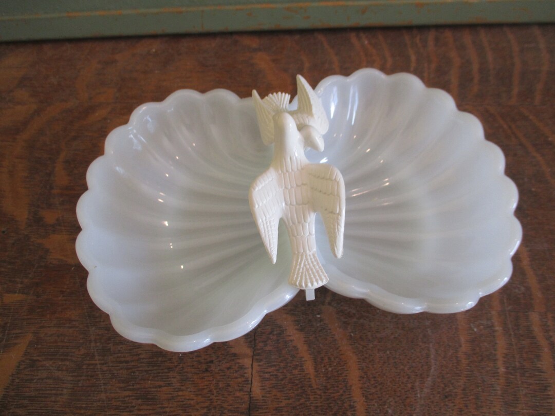 Milk Glass Shell Dove Avon Vintage Divided Dish - Etsy