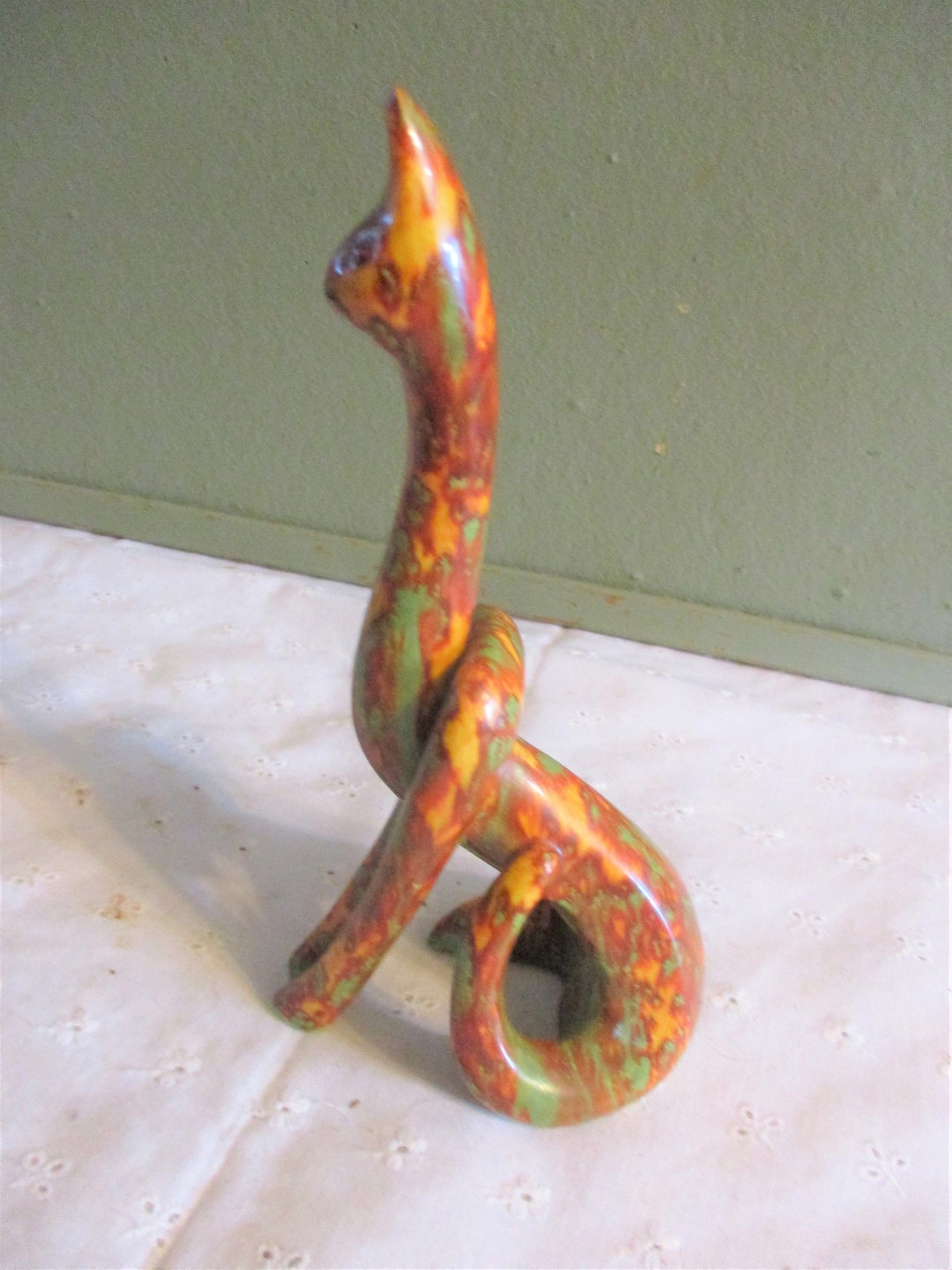 Cat Long Neck Figurine Unusual Tall Kitty Vintage MUST SEE - Etsy