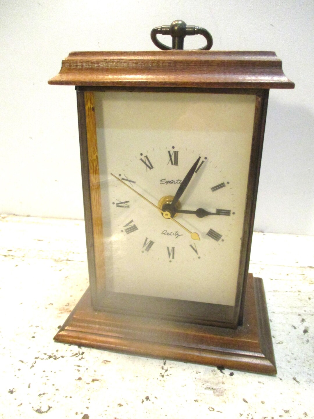 Spartus Clock Stain Glass Vintage Chic - Etsy