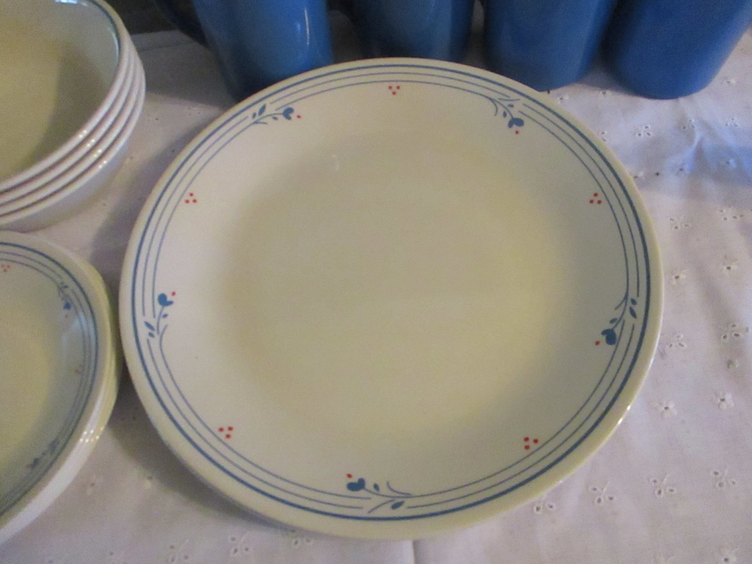 Corelle Country Violets Choice Blue Hearts Red Dots Vintage CHOICE - Etsy