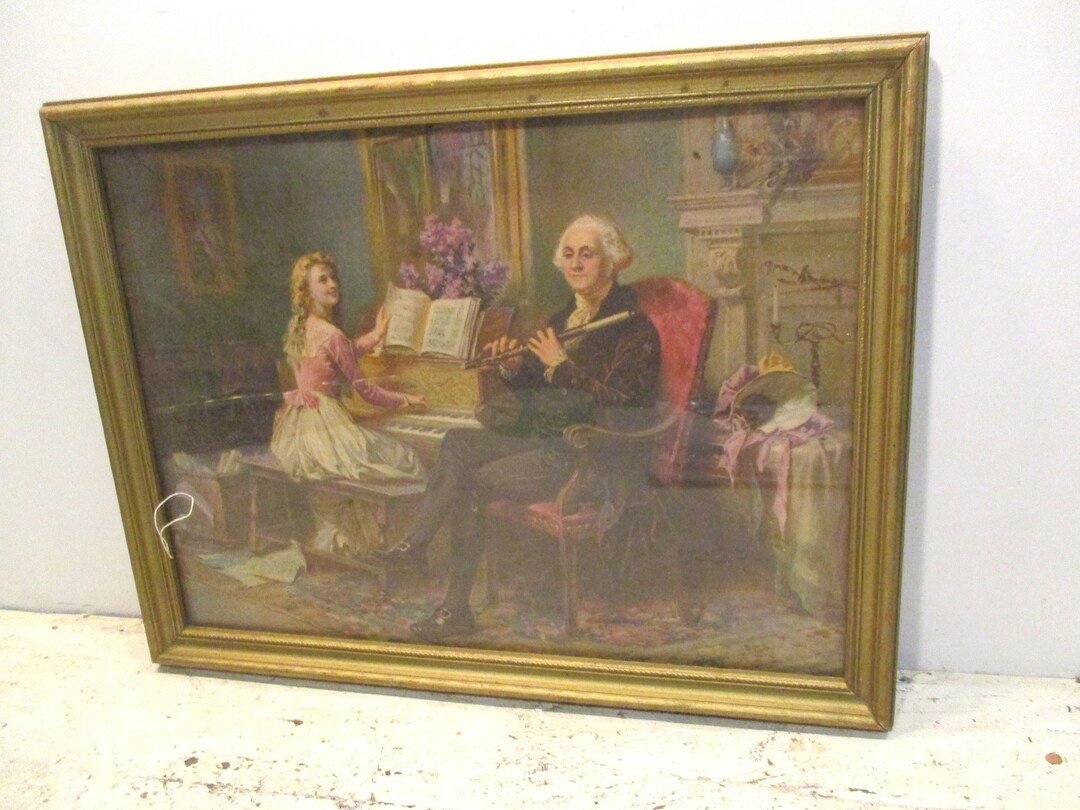 George Washington Music 10 X 13 1/4 Glass Front Vintage Frame - Etsy