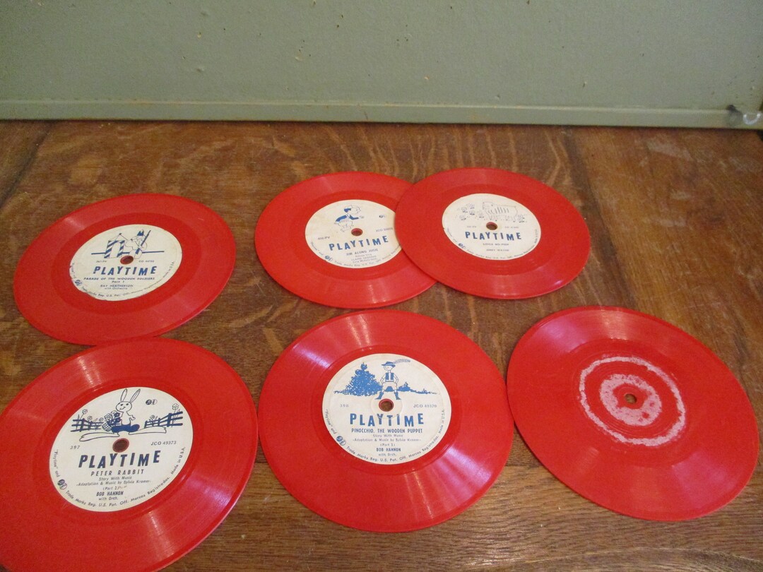 Playtime Records Set of 6 Vintage Children Songs - Etsy