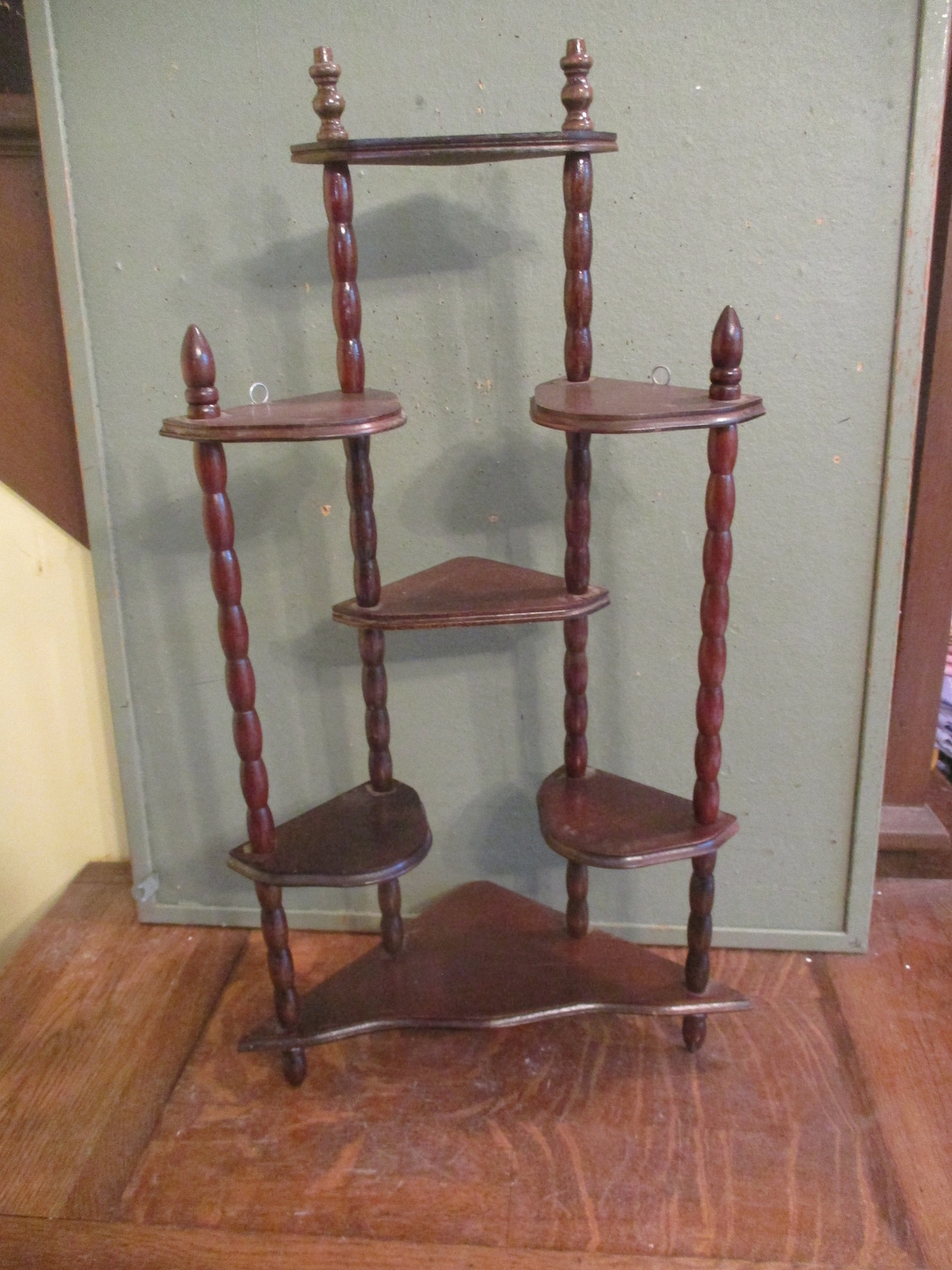 Spindle Wooden Wall Corner Shelves Display Shelf Knick Knacks Shipped ...