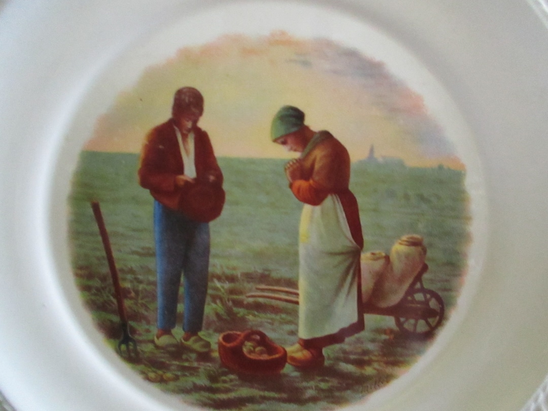 Farmers Praying in Field Vintage Plate Decor Angelous by Jean Francois ...