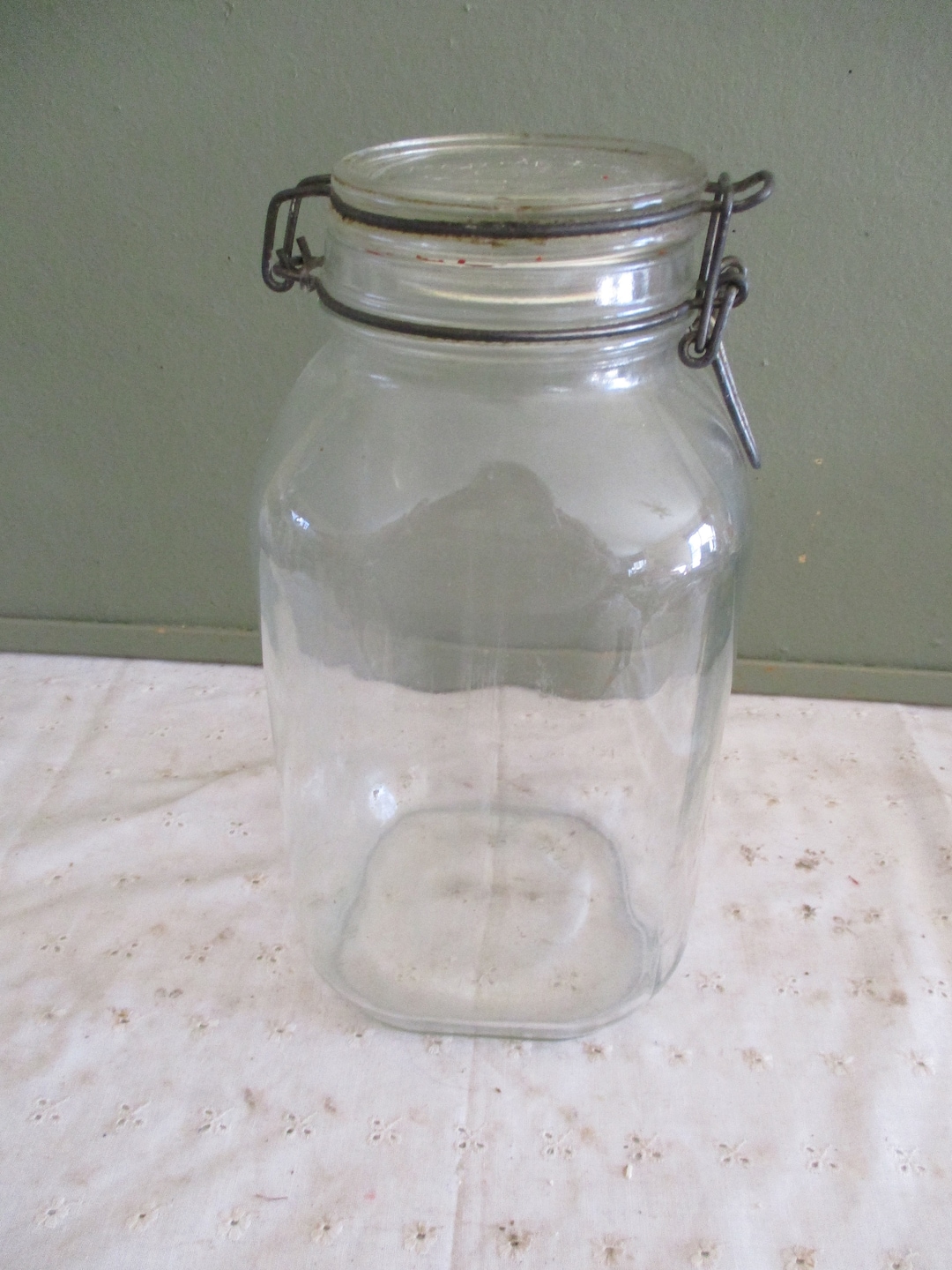 Hermetic Square Jar 3/4 Gallon With Bail Lock Lid Vintage Container - Etsy