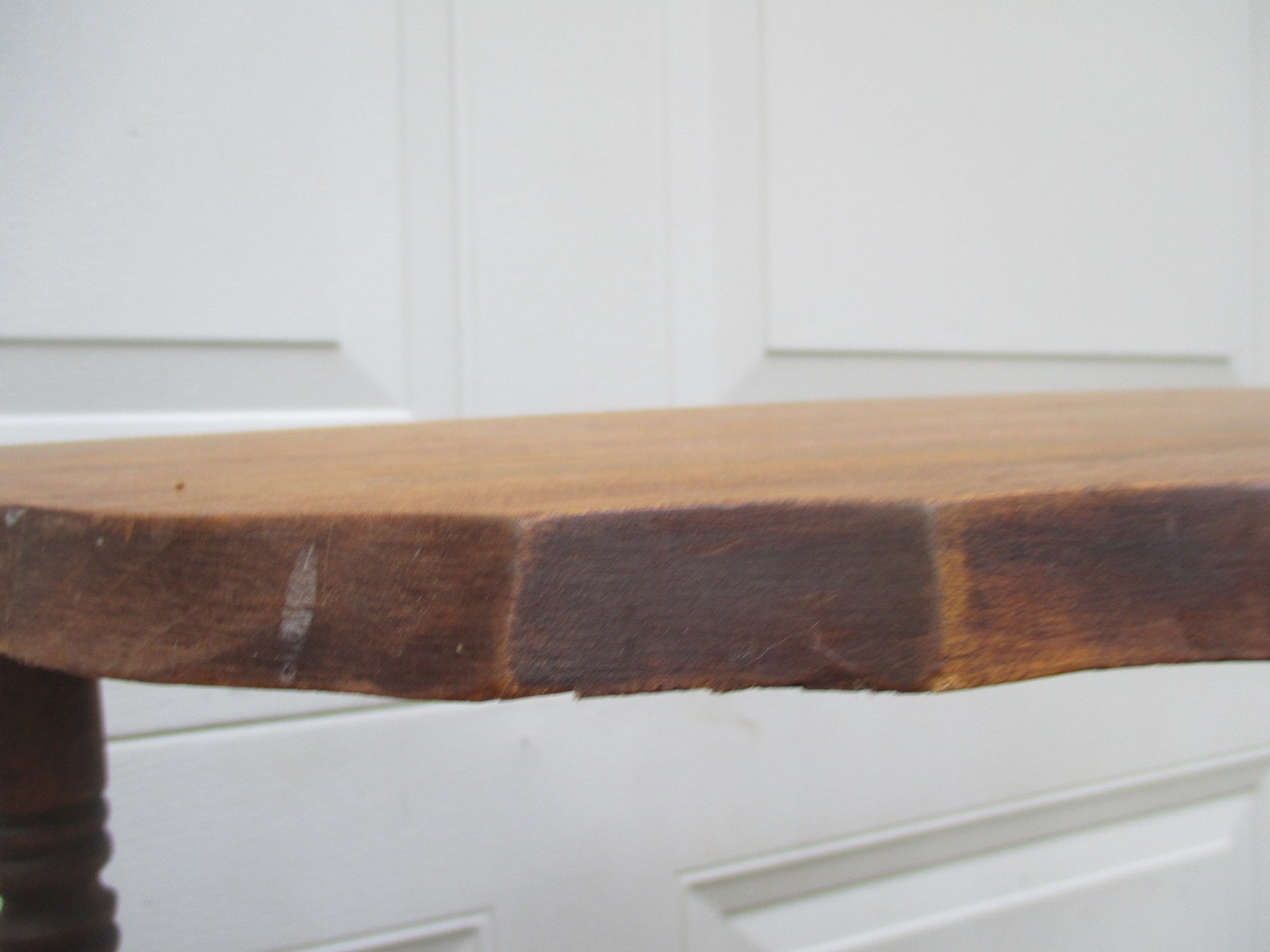 Half Moon Side Pie Crust Table Vintage Wood Spindle End Stand - Etsy