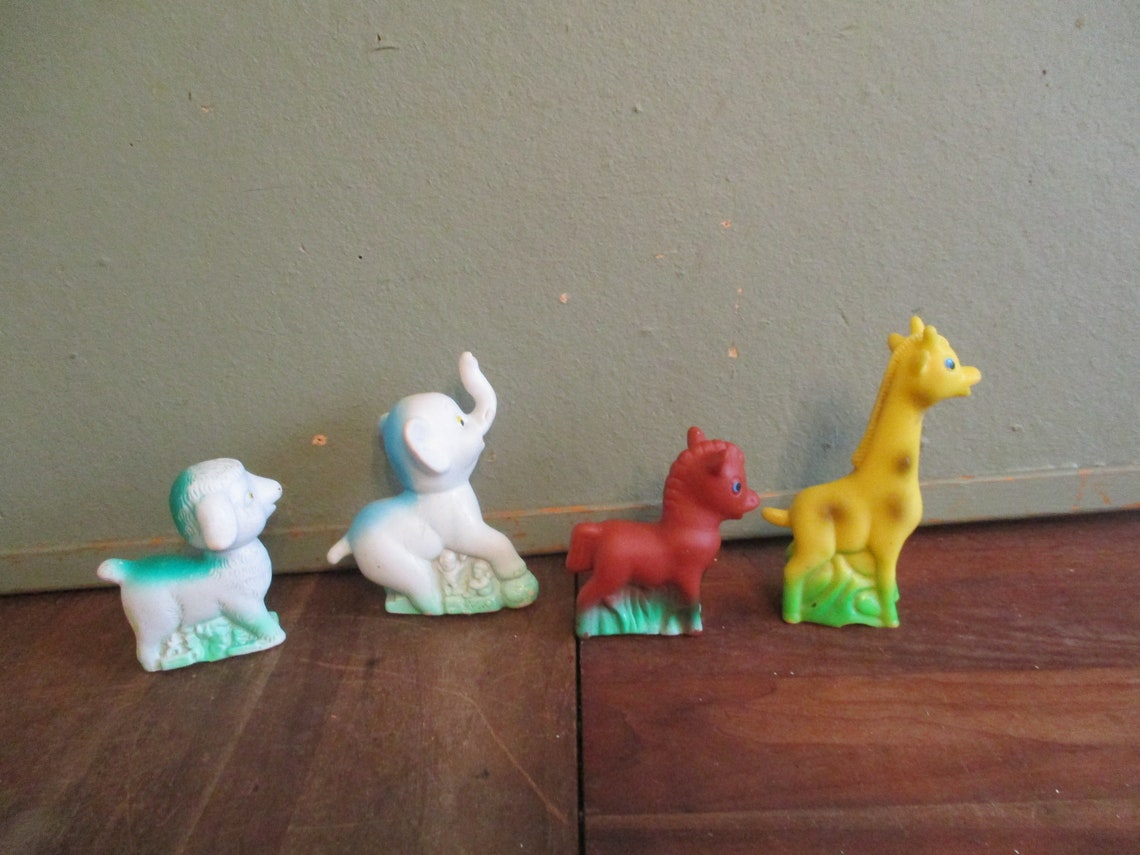 Rubber Squeaky Toy 1950's Toy Donkey Elephant Lamb Giraffe - Etsy