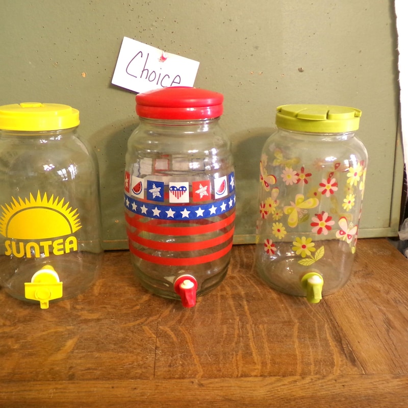Vintage Glass Sun Tea Jars - Etsy