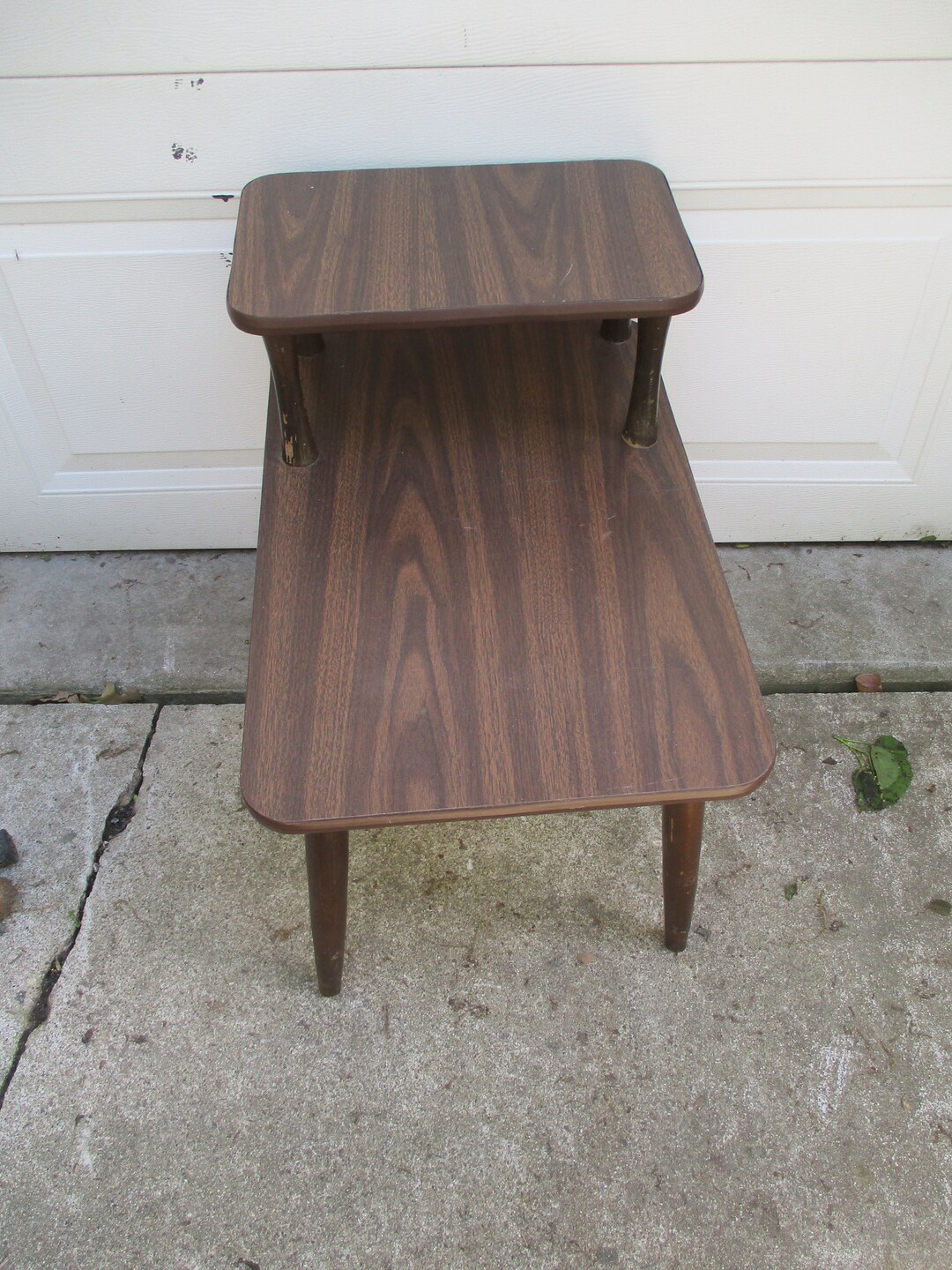 Step Side 2 Tiered Wood End Table Vintage Mid Century Modern - Etsy