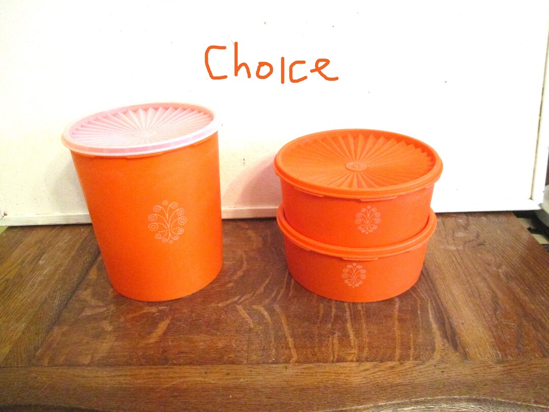 Orange Tupperware Canisters Vintage Storage Containers CHOICE - Etsy