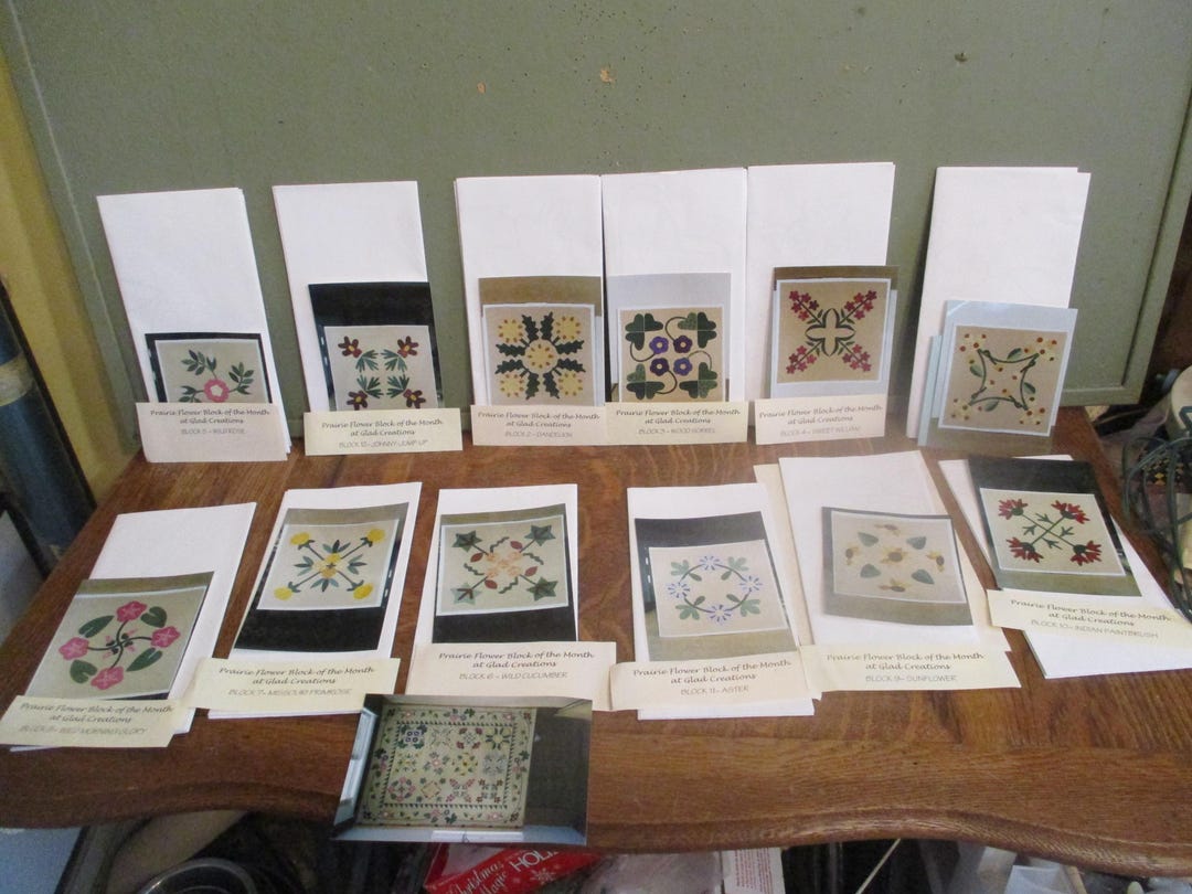 Prairie Flower Block of Month Quilt Patterns 12 Plus Finishing Vintage ...