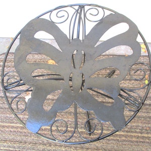 Butterfly Metal Accent Table Round Top Patio Vintage - Etsy