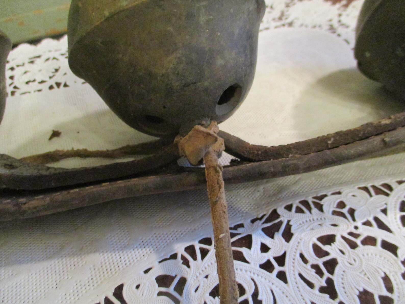 Antique Extra Large Bronze Sleigh Bells 3 on Leather Strap - Etsy