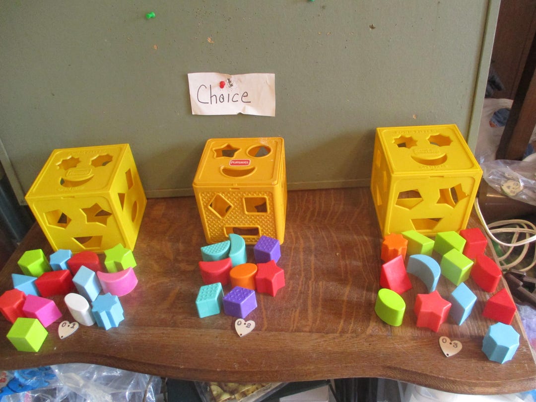 Playskool or Child Guidance Form Fitter Blocks Shapes in Box Vintage ...