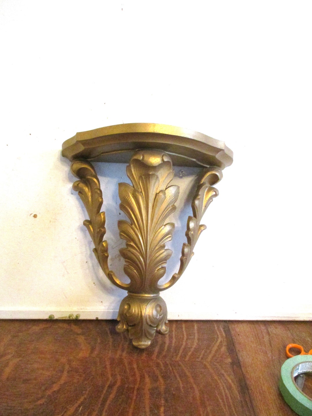 Gold Wall Shelf Homco Florentine Vintage Plate Groove - Etsy