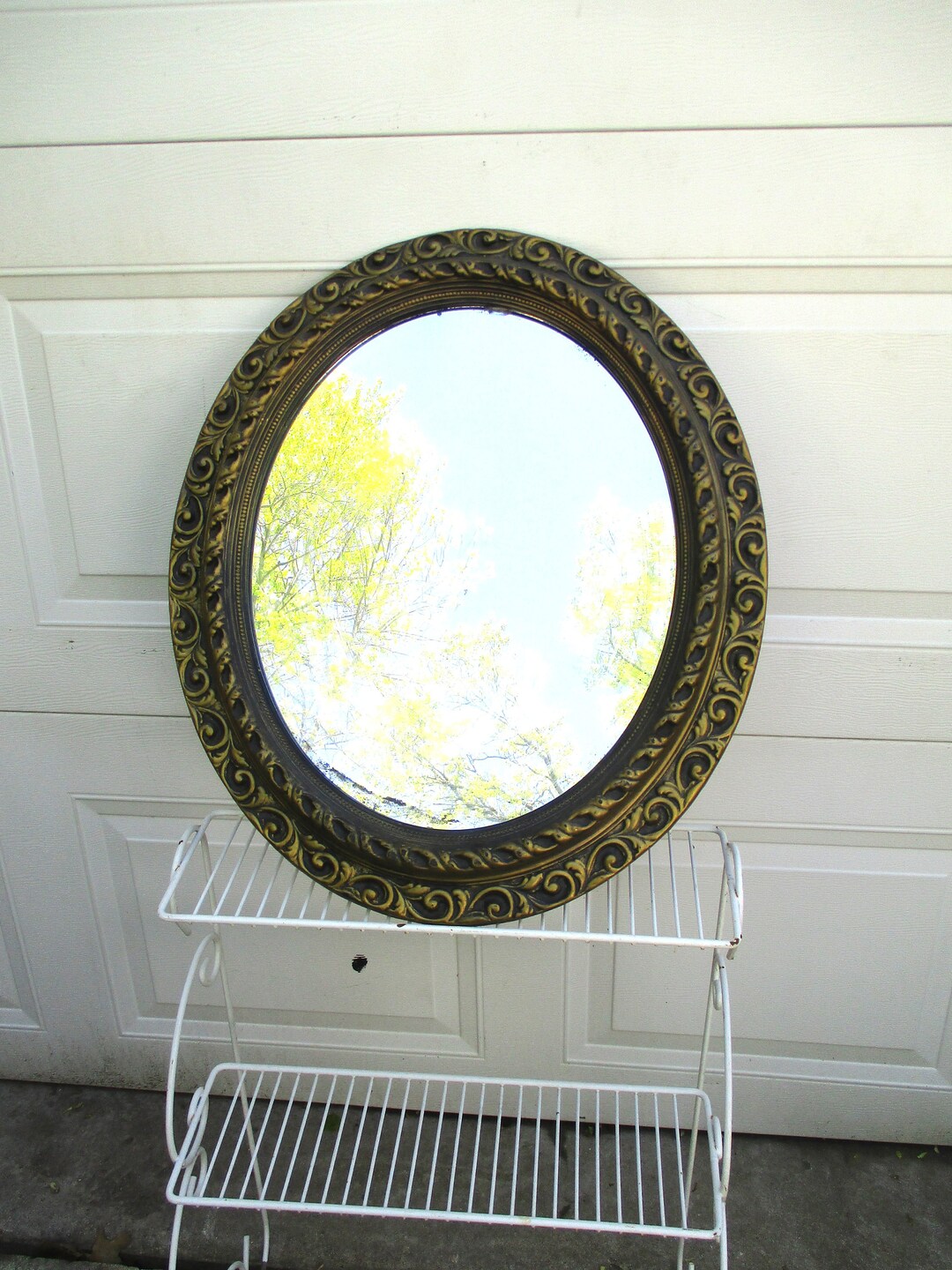 Large Mirror Ornate Plastic Frame Vintage 25 X 21 - Etsy