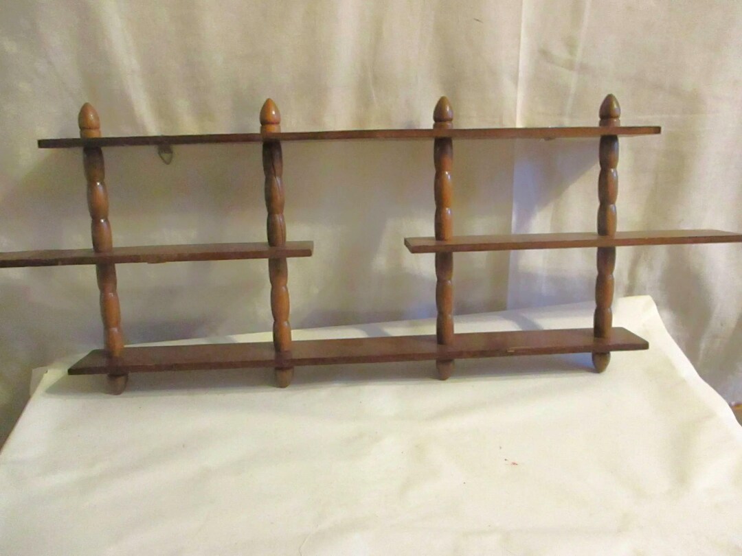 Spindle Wooden Wall Shelves Display Shelf Knick Knacks Shipped ...