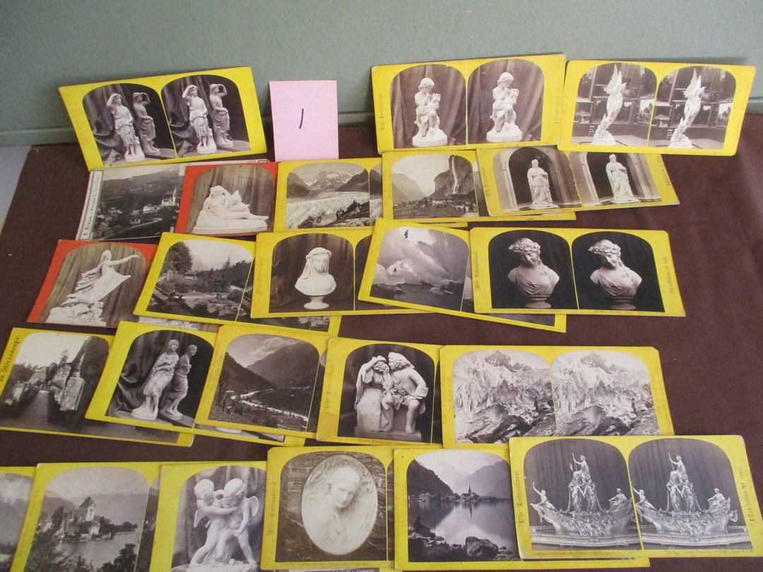 Stereograph Cards Antique Gems of Statuary - Etsy