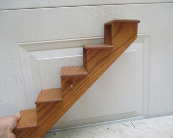 Single Stair Step Shelf Display Wall Hanging Vintage Handmade Oak - Etsy