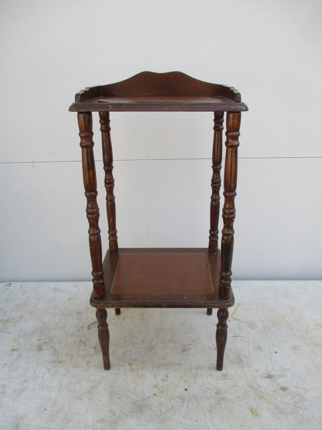 Spindle Stand Table Two Tiered Vintage End Wood Plant Holder - Etsy