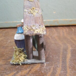 Nativity Small Wood Stable Glued in Figurine Vintage Holiday - Etsy