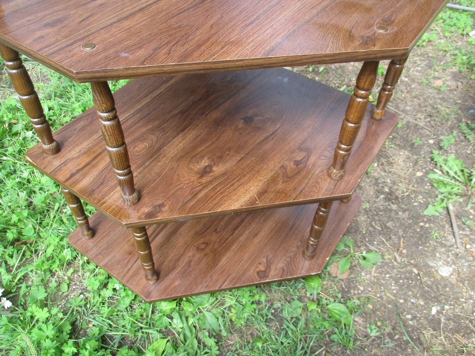 Corner Shelf Floor Four Tiered Spindle Vintage Display Knick - Etsy