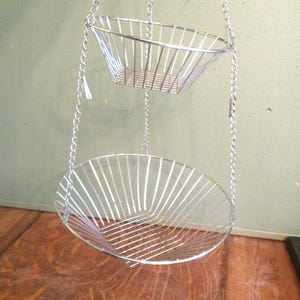 Wire Baskets Hanging Vintage Silver - Etsy