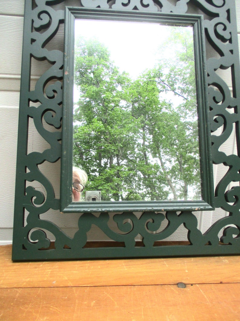 Mirror Ornate Green Frame Vintage - Etsy