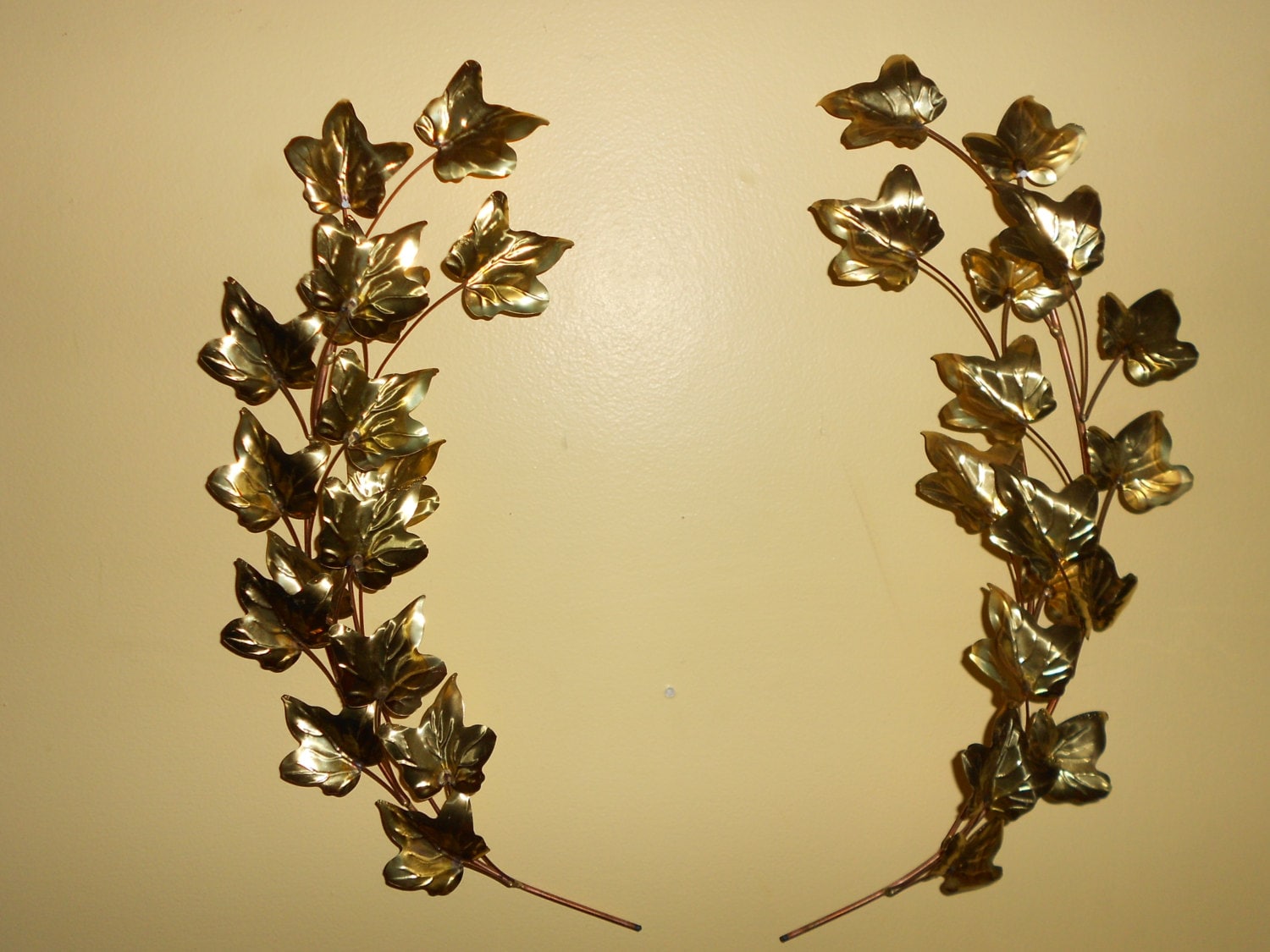 Ivy Brass Leaves Wall Decor Home Interiors Metal - Etsy