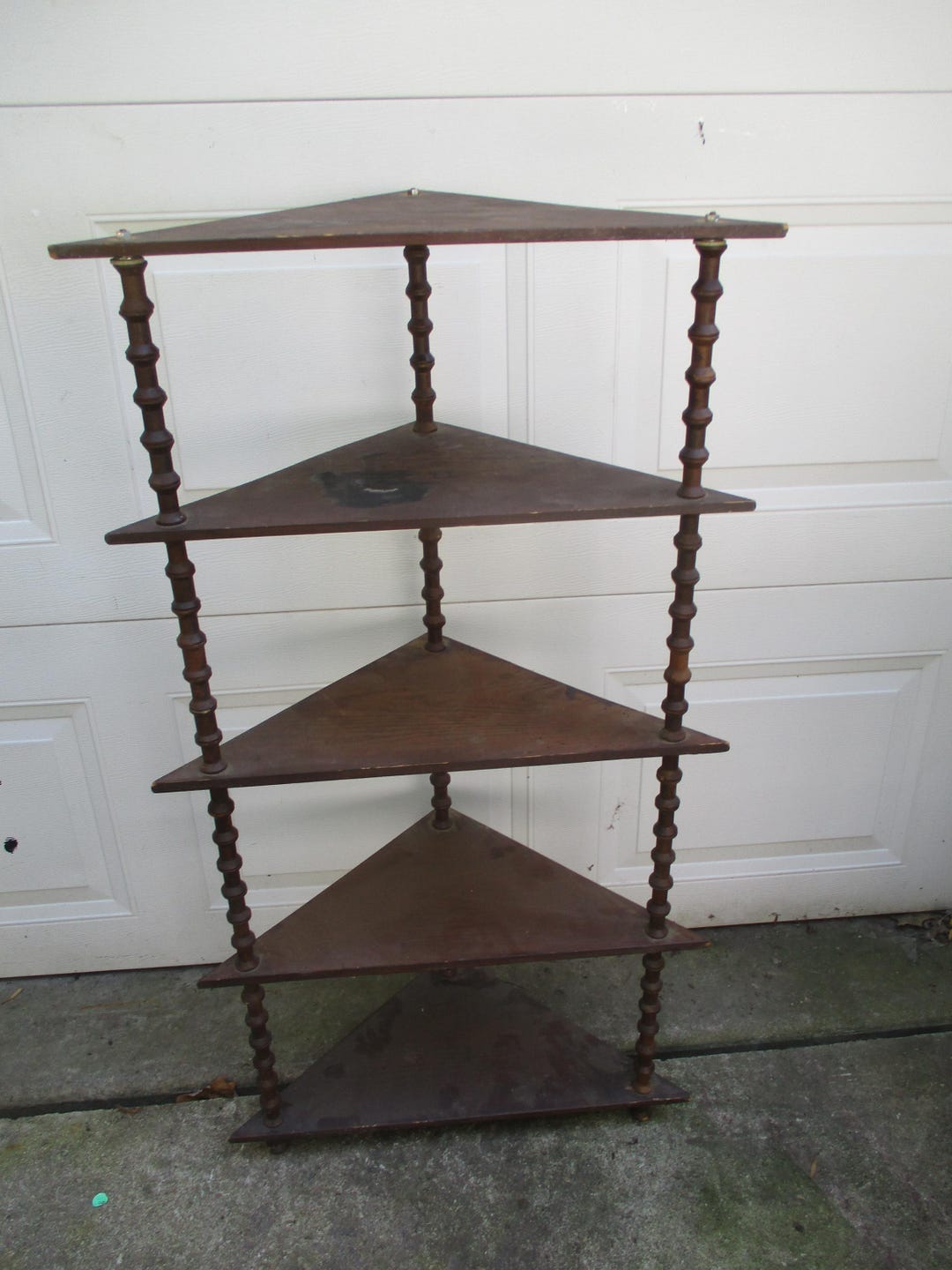 Spool Corner Shelf Folk Art Vintage Wood Stand - Etsy