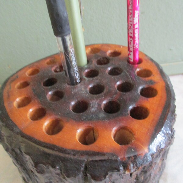 Log Pencil Holder - Etsy