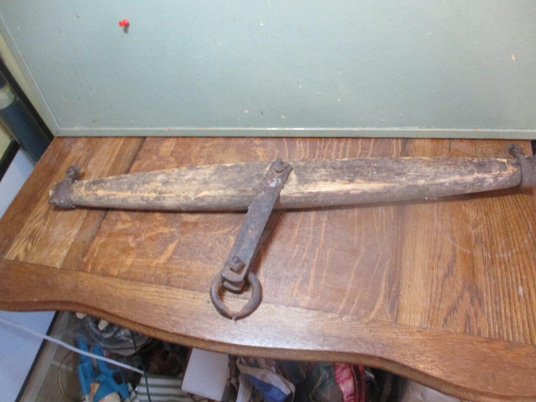 Antique Wood Evener Bar Double Tree Yoke Horse Ox Western Primitive ...